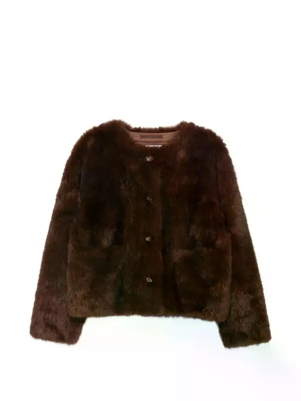 STAND STUDIO Siena Faux-fur Button-up Jacket