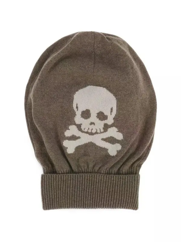 Ashley Williams Skull-intarsia Beanie Hat - Brown