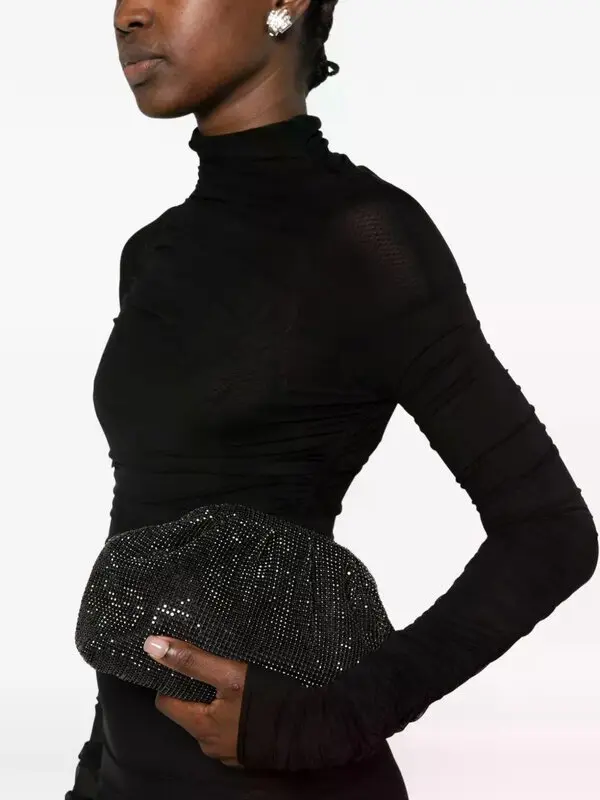 TWENTY FOURHAITCH Petra Crystal-embellished Ruched Clutch Bag