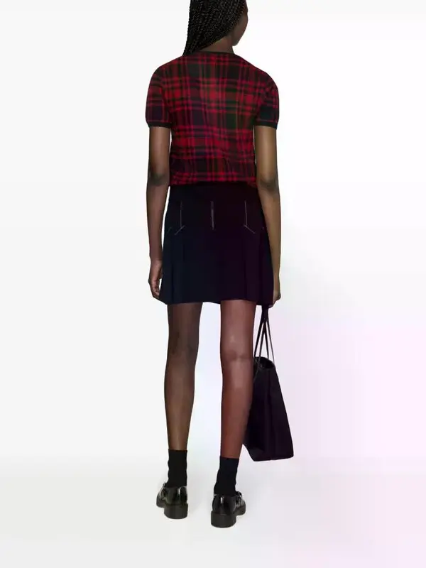 Polo Ralph Lauren Tartan-check Ribbed-knit Top