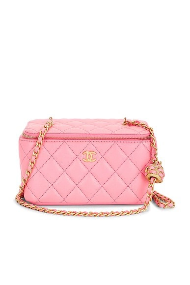 Chanel Calfskin Small Pearl Crush Vanity Case - Pink
