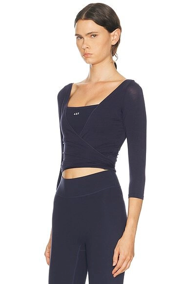 437 The Ballet Wrap Top - Navy