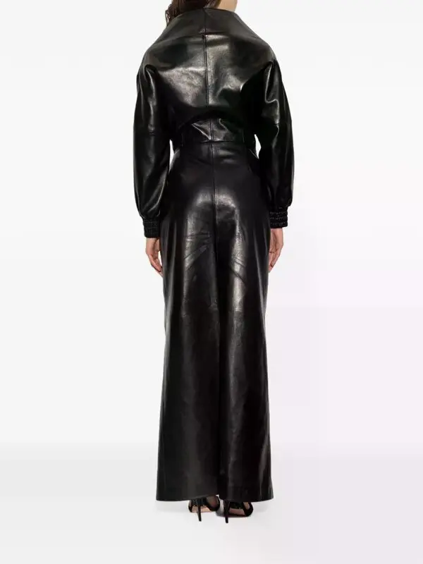 Balenciaga Wrap-style Leather Maxi Dress