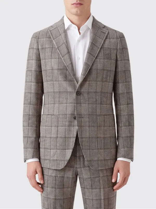 Tagliatore Single-breasted Wool And Silk Blazer With Prince Of Wales Check