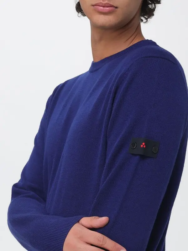 Peuterey Crew Neck Wool Blend Sweater With Long Sleeves And Applied Logo