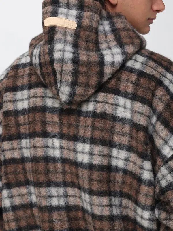 PDF Relaxed Fit Check Cotton Zip-up Hoodie