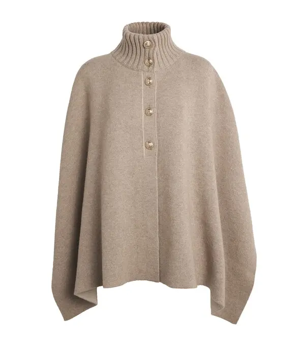 BARRIE Cashmere-blend Button-up Cape