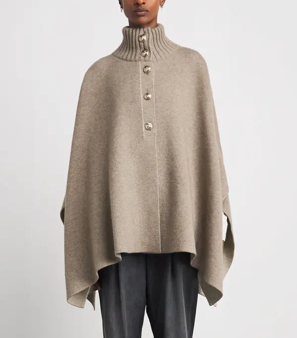 BARRIE Cashmere-blend Button-up Cape