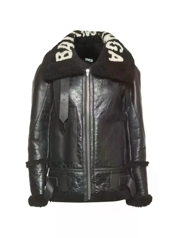 Balenciaga Le Bombardier Shearling-trim Jacket