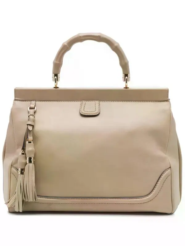 Gucci 2016-2026 Medium Calfskin Bold Bamboo Top Handle Bag Handbag