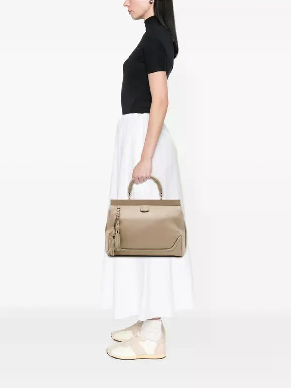 Gucci 2016-2026 Medium Calfskin Bold Bamboo Top Handle Bag Handbag