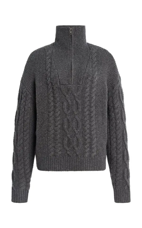 THE GARMENT Como Cable-knit Wool-cashmere Sweater - Grey