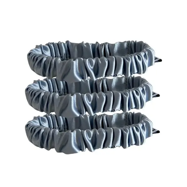 SYLKI Light Silk Hair Ties Three Pack - Blue