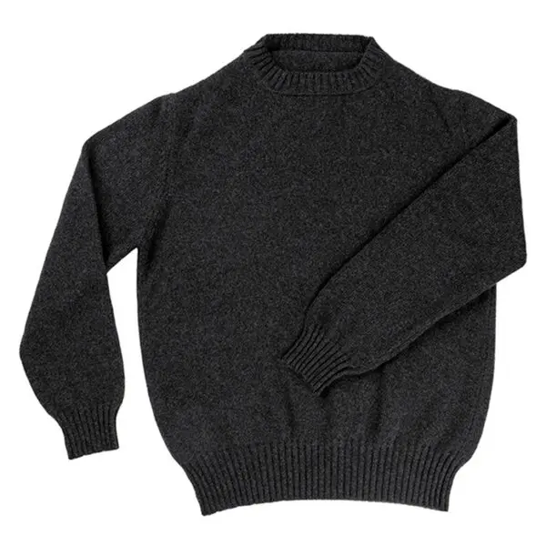 KINALBA Charcoal Chunky Plain Cashmere Crew Neck Sweater
