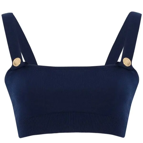 PERALUNA Elizabeth Knit Bralette In Navy - Blue