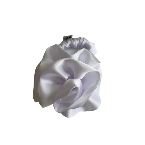 SYLKI Flower Applique Hair Tie - White