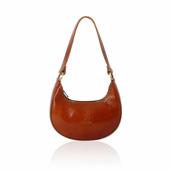 BETSY & FLOSS Parma Crescent Bag In Dark Tan