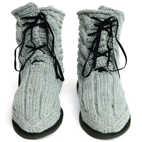 PERALUNA Knitwear Ankle Boots Melange - Grey