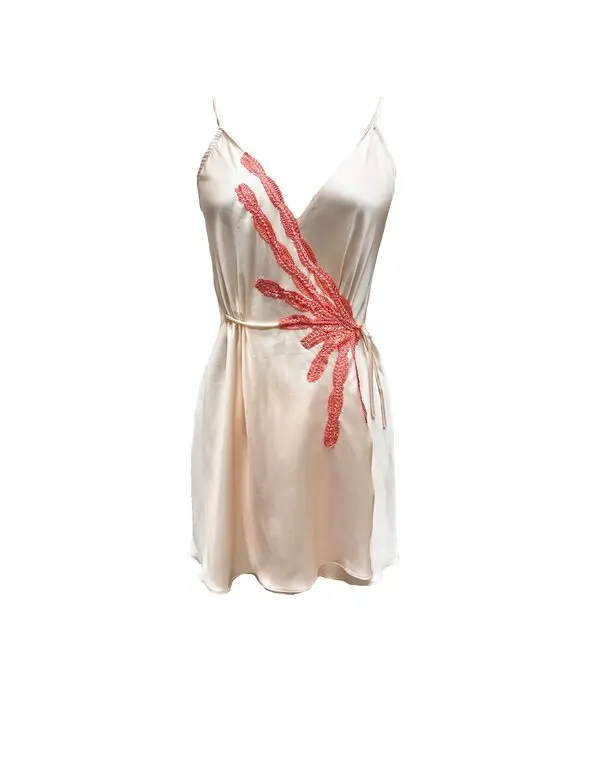 CAROL COELHO Neutrals Splash Silk & Viscose Wrap Nightie - Brown