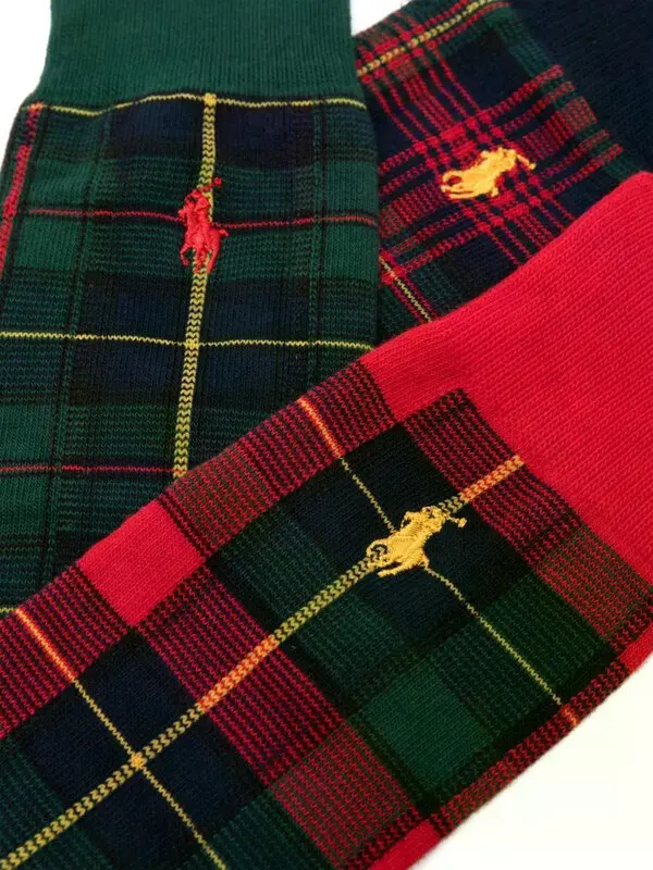 Polo Ralph Lauren Pony-embroidered Checked Socks