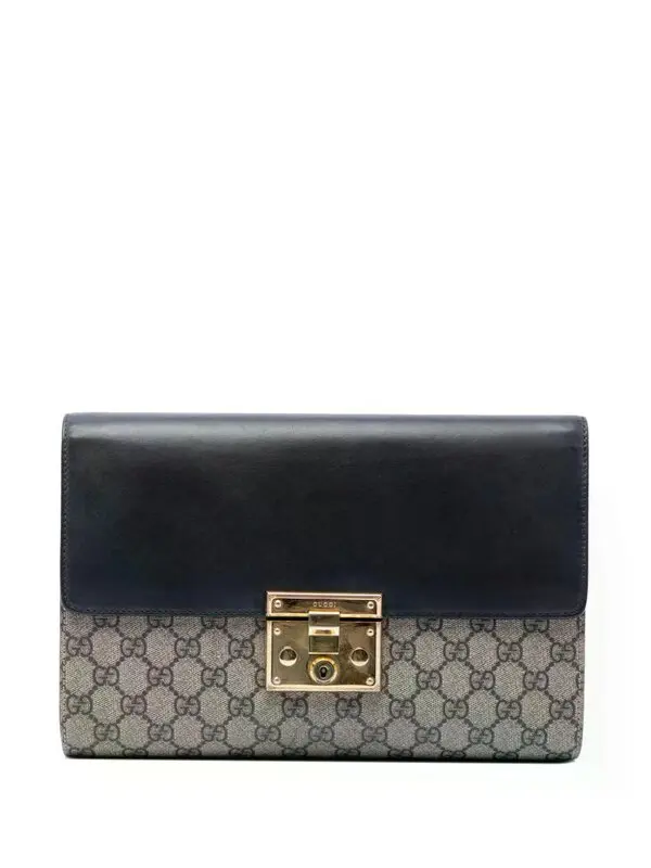 Gucci 2016-2026 Gg Supreme Padlock Clutch Bag