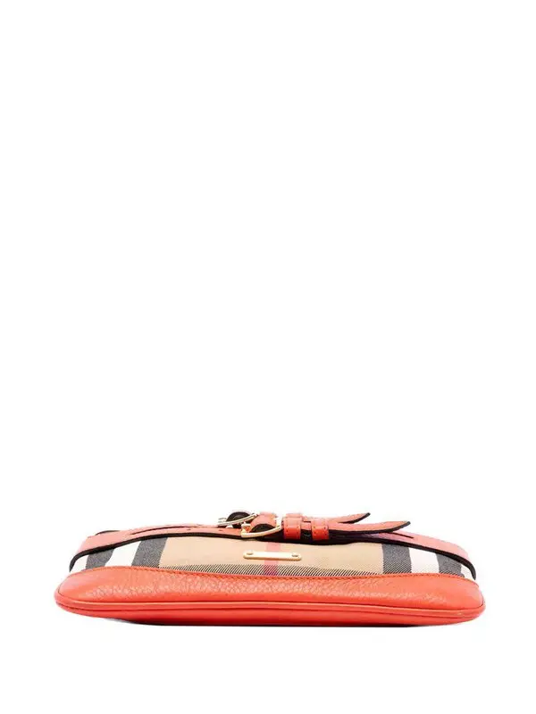 Burberry 2000-2017 House Check Canvas And Leather Bridle Peyton Crossbody Bag