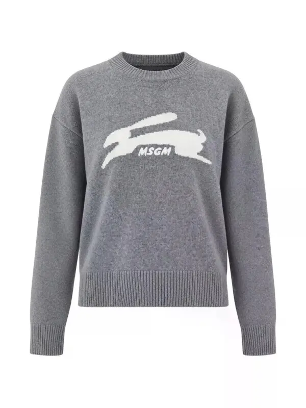 MSGM Rabbit-intarsia Crew-neck Sweater
