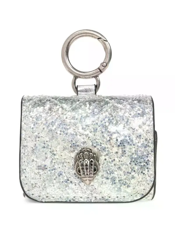 Kurt Geiger Quilted Glitter Airpods Case - Silver