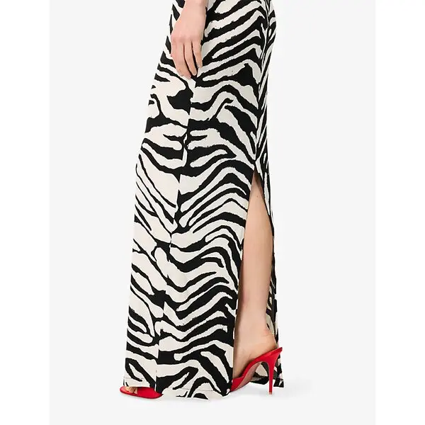 RAT AND BOA Cristi Zebra Woven Maxi Skirt