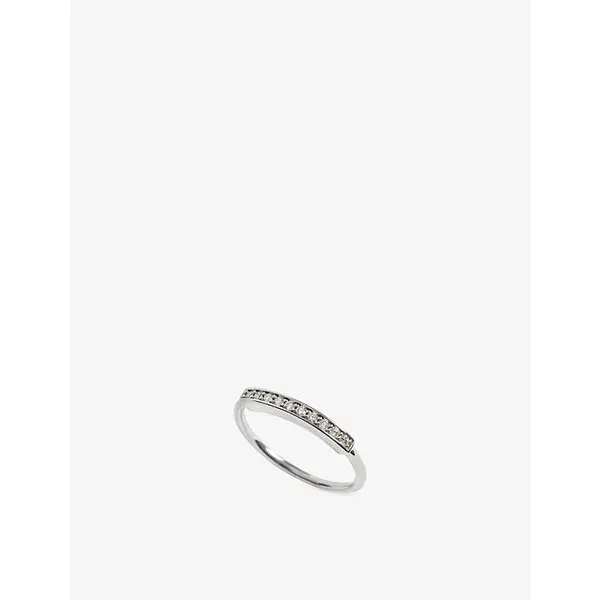 Monica Vinader Mv Linear™ Pavé 925 Sterling And Lab Grown Diamond Stacking Ring