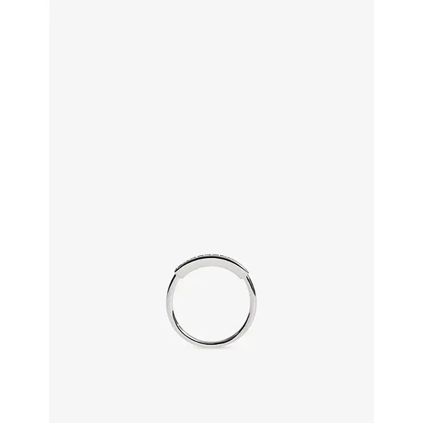 Monica Vinader Mv Linear™ Pavé 925 Sterling And Lab Grown Diamond Stacking Ring