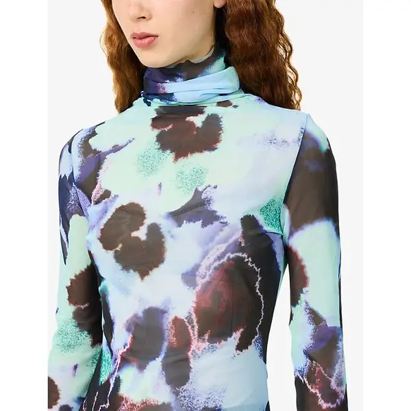 RAT AND BOA Sole Floral Mesh Top