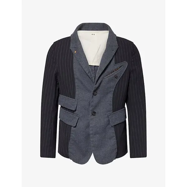 KHOKI Contrast-panel Tailored Wool Jacket
