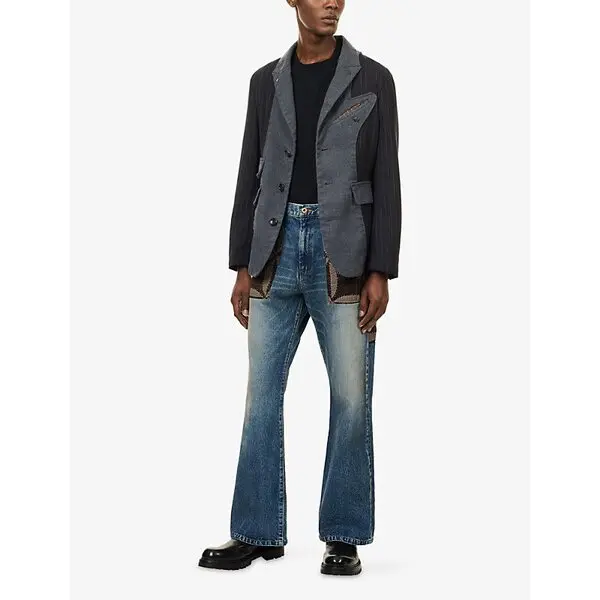 KHOKI Contrast-panel Tailored Wool Jacket