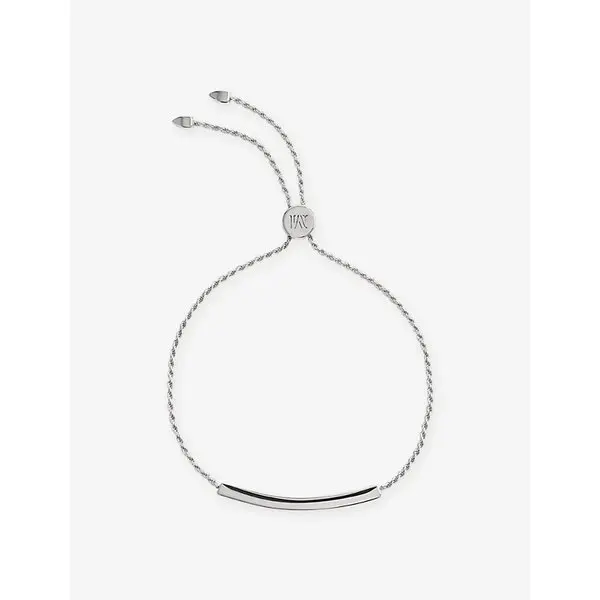 Monica Vinader Mv Linear™ Pavé 925 Sterling And Lab-grown Diamond Friendship Bracelet - Silver