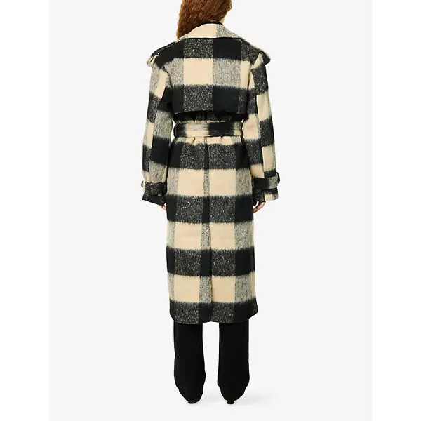 4TH & RECKLESS Carey Check Long Woven Coat