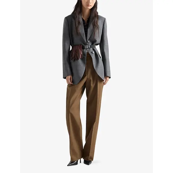Prada Straight-leg High-rise Wool Trousers