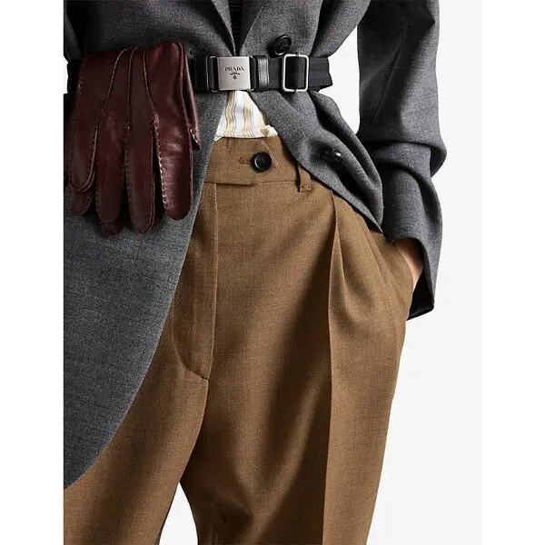 Prada Straight-leg High-rise Wool Trousers