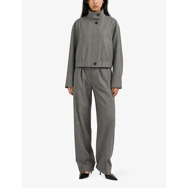 The Kooples Wide Mid-rise Wool-blend Trousers