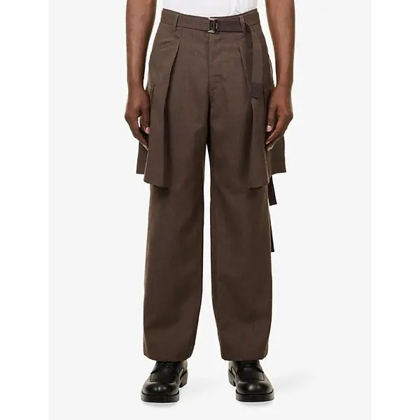 Sacai Belted Wool Trousers