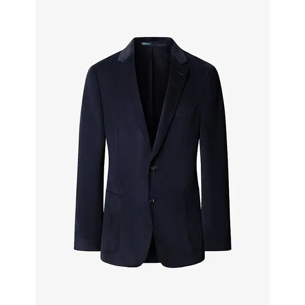 HACKETT  Notch-lapel Brushed-texture Cotton-twill Blazer