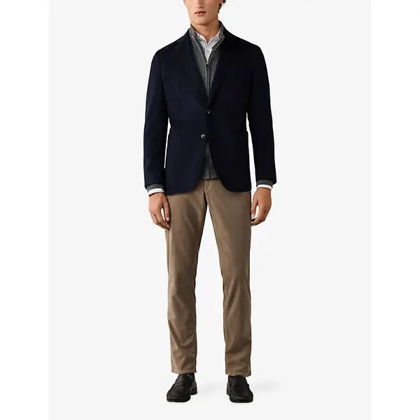 HACKETT  Notch-lapel Brushed-texture Cotton-twill Blazer
