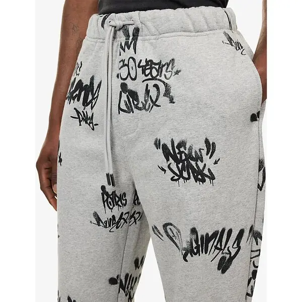 AVIREX Graffiti-print Wide-leg Cotton-blend Jogging Bottoms