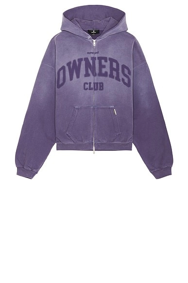 REPRESENT Owners Full Zip Hoodie - Deep Purple