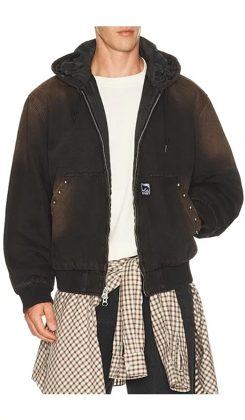 Obey Studded Zip Up Jacket