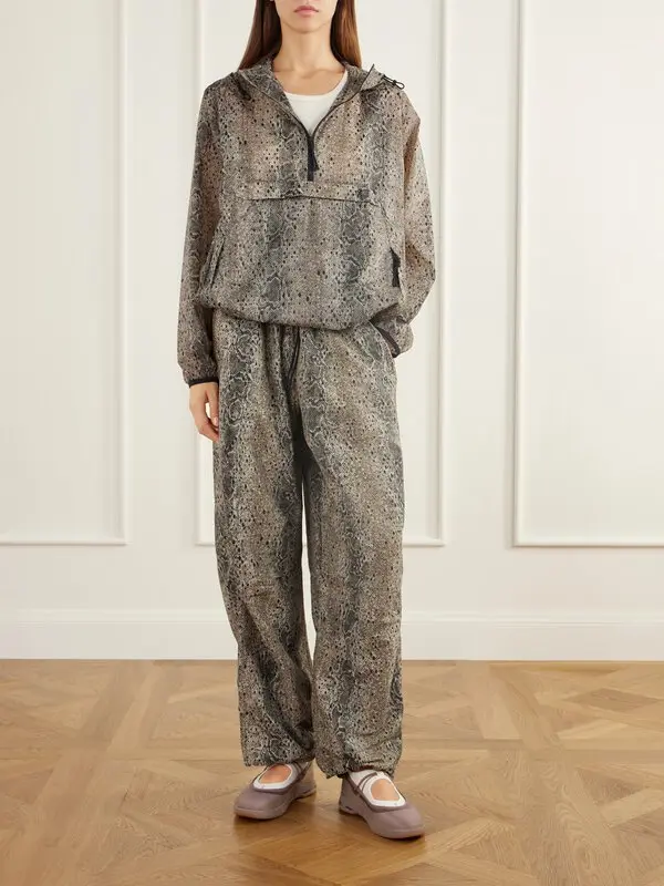 On Zendaya Snake-print Shell Wide-leg Pants