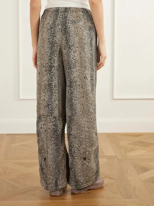 On Zendaya Snake-print Shell Wide-leg Pants