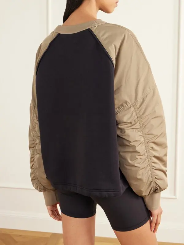On Zendaya Two-tone Shell-trimmed Cotton-blend Jersey Sweatshirt