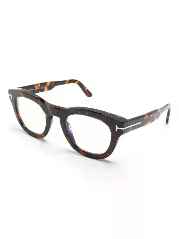 TOM FORD Round-frame Tortoiseshell-effect Glasses