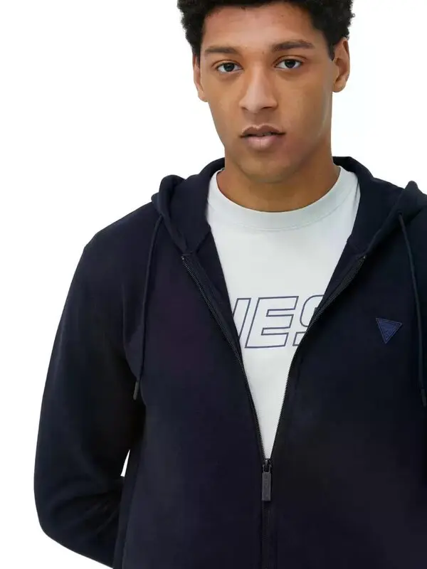 Guess Logo-patch Zip-up Hoodie